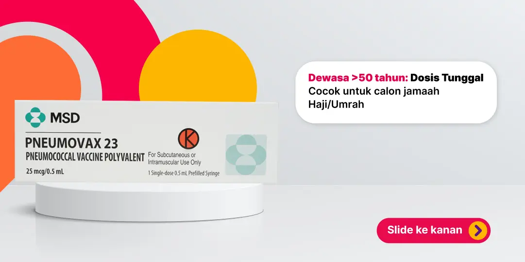 Vaksinasi Pneumonia PPSV23 (Pneumovax23) di Rumah, Gratis Chat Dokter